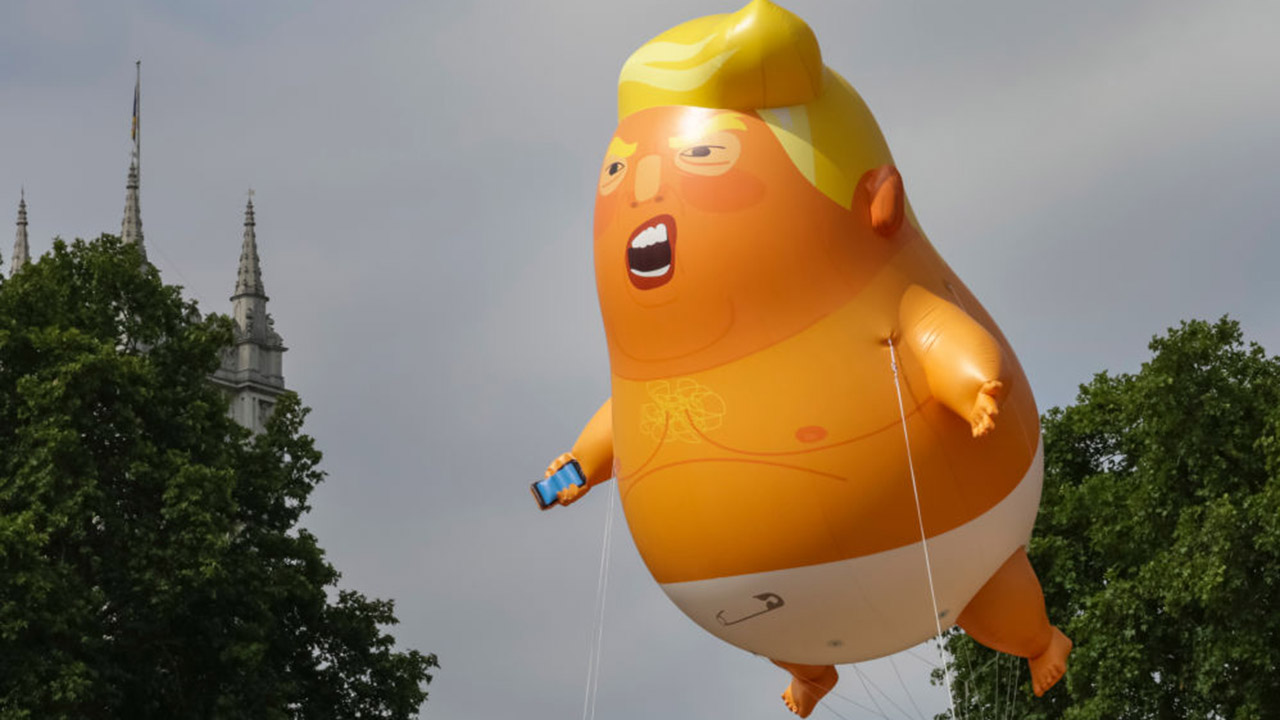 Balloon depicting President Trump as baby rolled out again ahead of UK ...