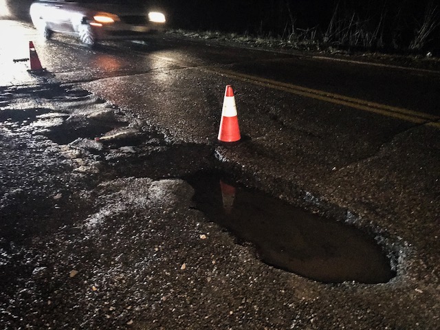 Large pothole causes several flat tires in Harrison Twp.