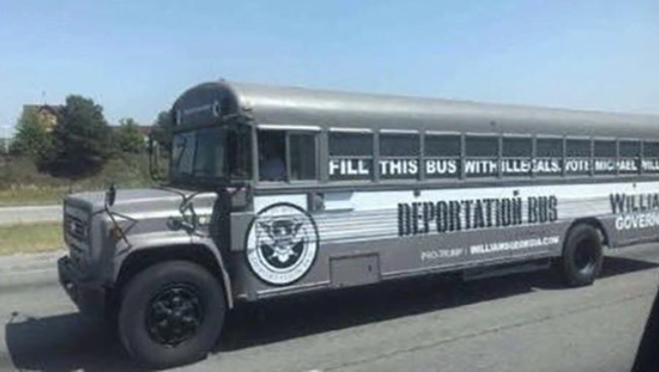 Candidate for governor uses 'deportation bus' as campaign ad