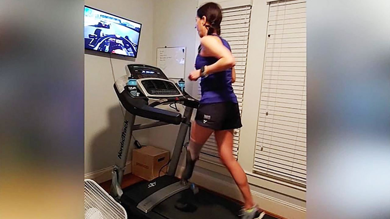 NC woman becomes first amputee to run 100 miles at home after virus ...