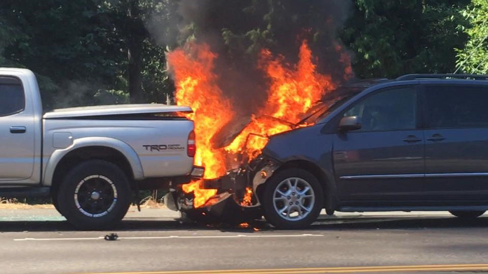 5 injured in fiery Bonney Lake collision