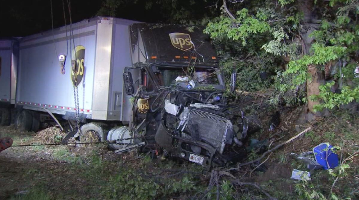 Driver Escapes Serious Injuries In Tractor Trailer Rollover In Westford