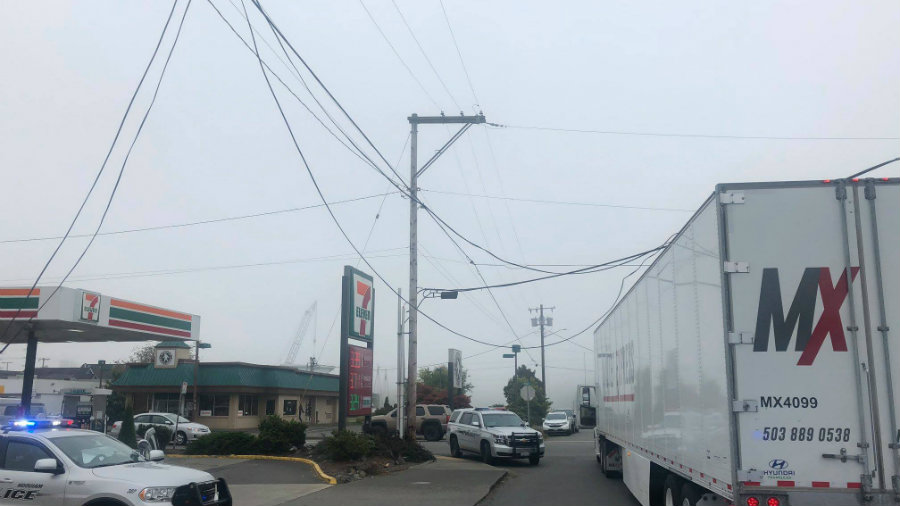 Semitruck brings down utility lines after missed turn