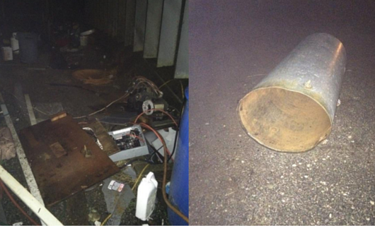 Auto garage air compressor explodes, launches 300 feet into air