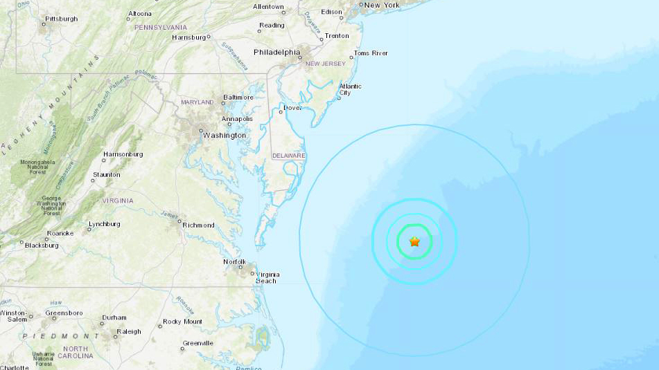 4.7-magnitude earthquake hits off coast near Ocean City