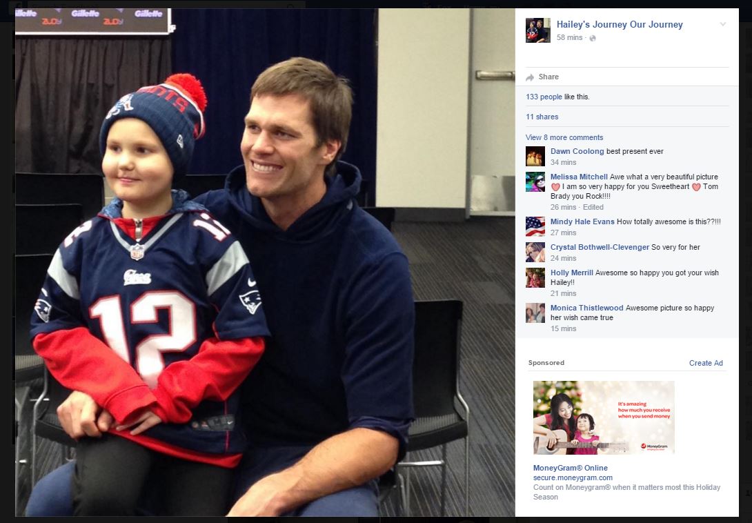 Tom Brady grants little girl with cancer's Christmas wish – Boston 25 News