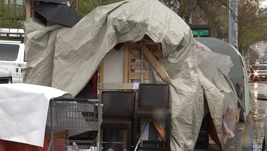 Homeless camped on Seattle sidewalk: 'We intend to stay right here'