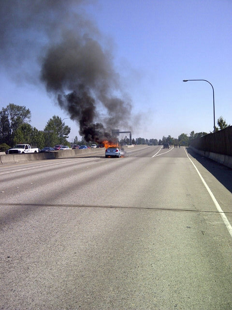 Car fire slows SR 167 traffic